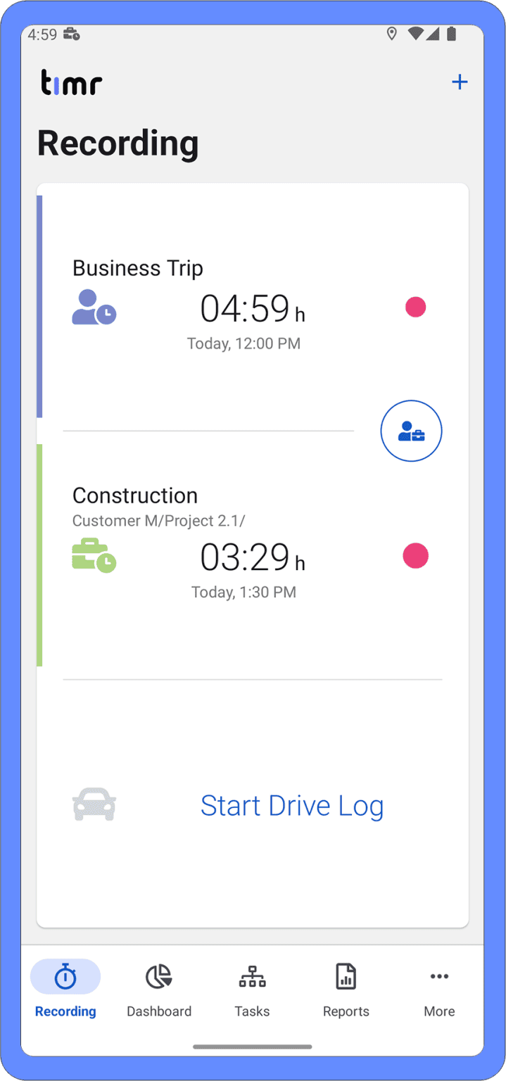 timr: easy to use time tracking Android app